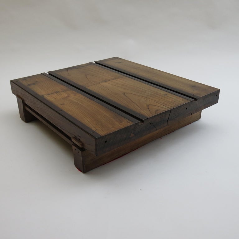 Low Japanese Elm and Metal Table Zen Table at 1stDibs