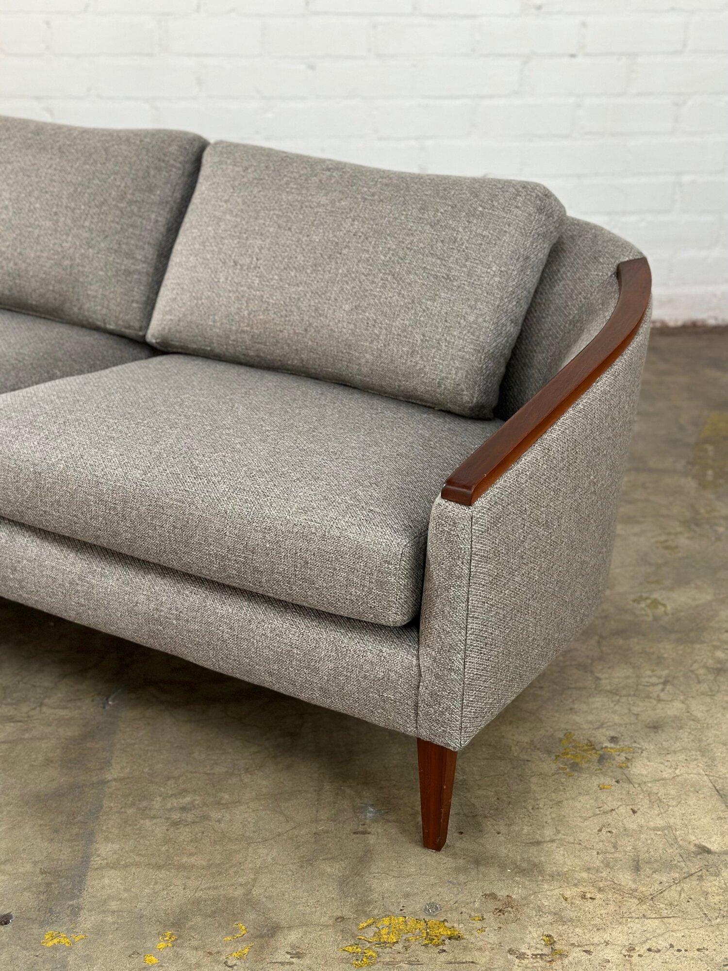 Low Profile Midcentury Sofa in Grey For Sale at 1stDibs