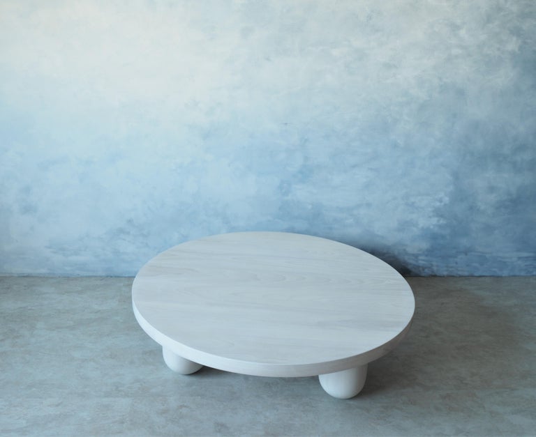 Low Round Beech Column Coffee Table by MSJ Furniture Studio at 1stDibs ...