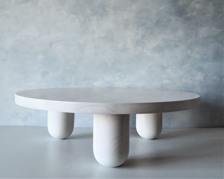 Low Round Beech Column Coffee Table by MSJ Furniture Studio at 1stDibs ...