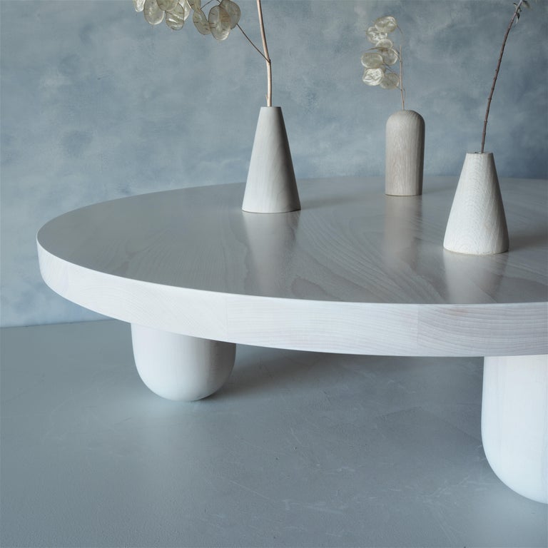 Low Round Beech Column Coffee Table by MSJ Furniture Studio at 1stDibs ...