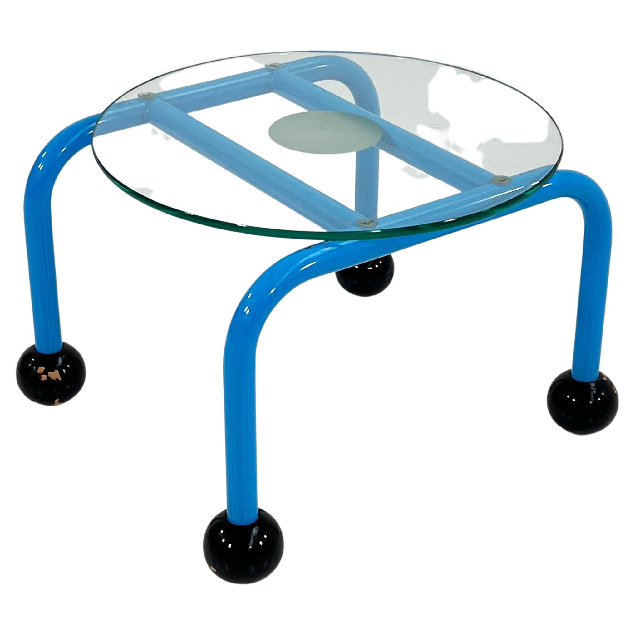 1980s Nanda Vigo Italian Postmodern design Blue Coffee Table Memphis ...