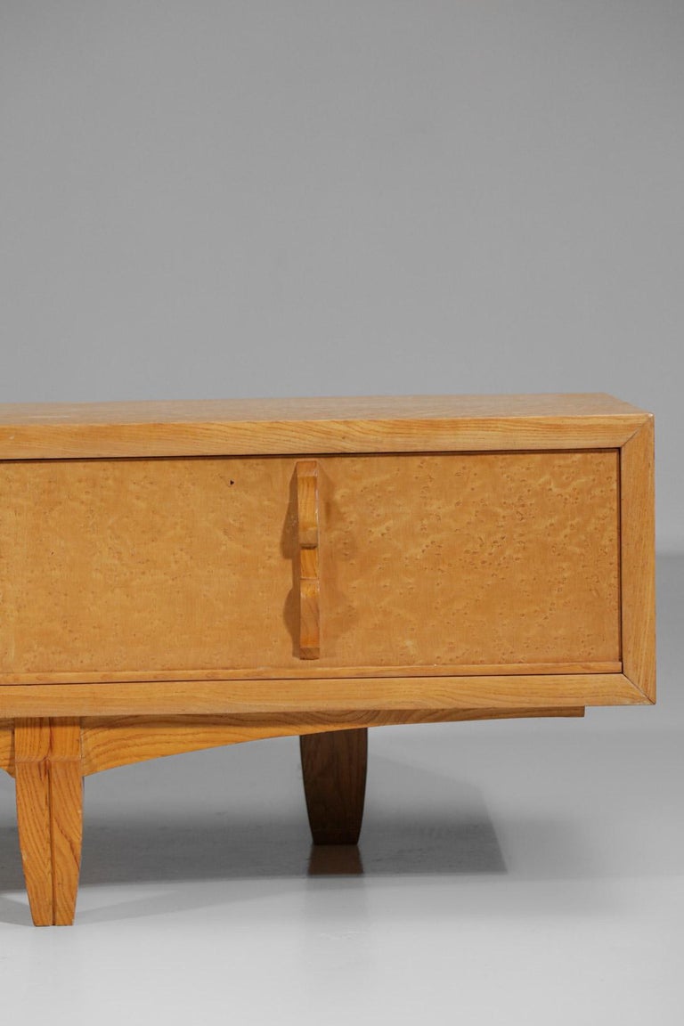 Low Sideboard in Burr Wood from the 70s For Sale at 1stDibs | 70s sideboard