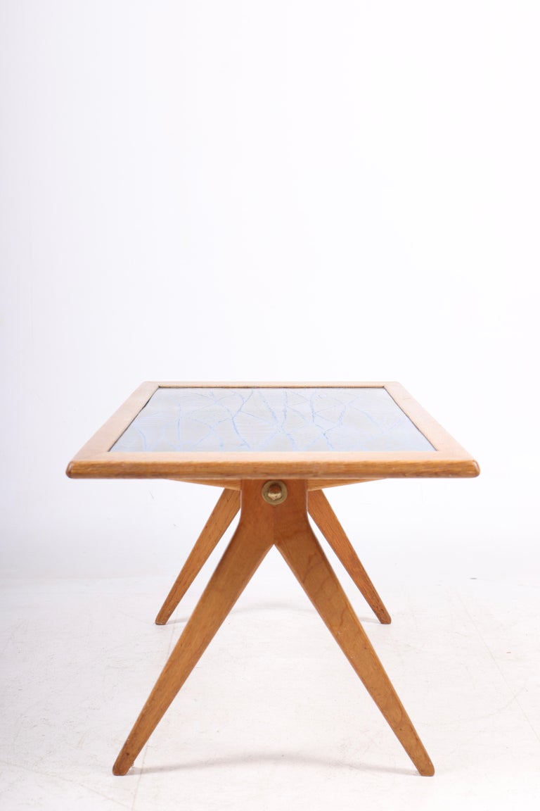 Low Table in Oak and Enamel by Stig Lindberg, 1950s For Sale at 1stDibs
