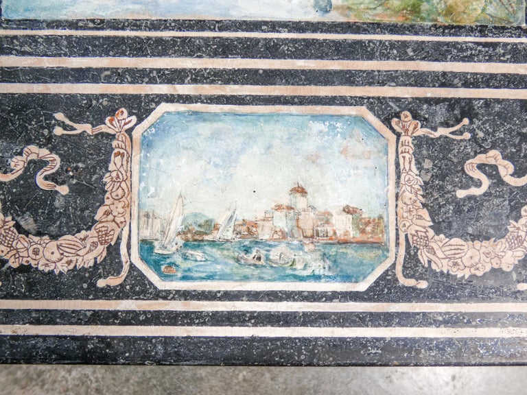 Low Table with Top in Marble and Painted Scagliola, Italy, 19th Century ...