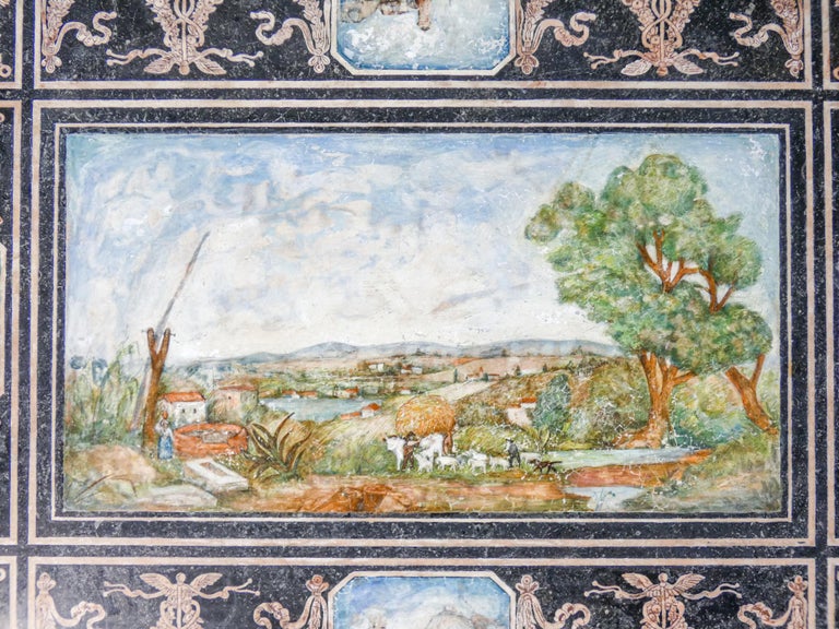 Low Table with Top in Marble and Painted Scagliola, Italy, 19th Century ...