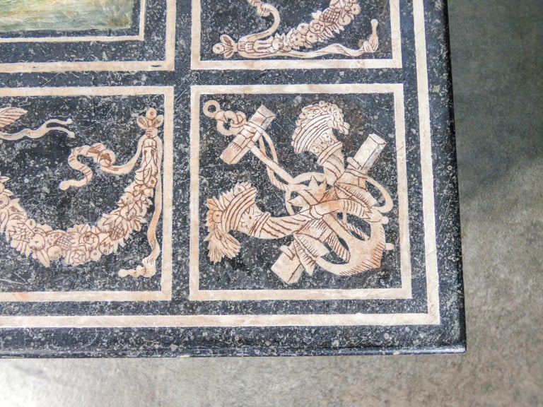 Low Table with Top in Marble and Painted Scagliola, Italy, 19th Century ...