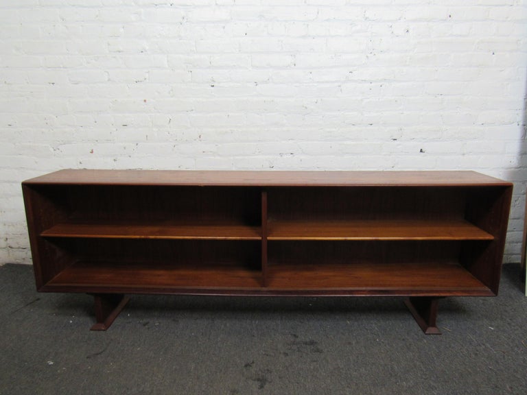 Low Teak Bookcase Console at 1stDibs