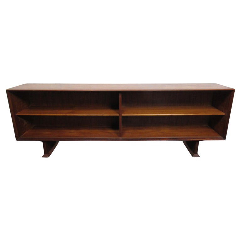 Low Teak Bookcase Console at 1stDibs