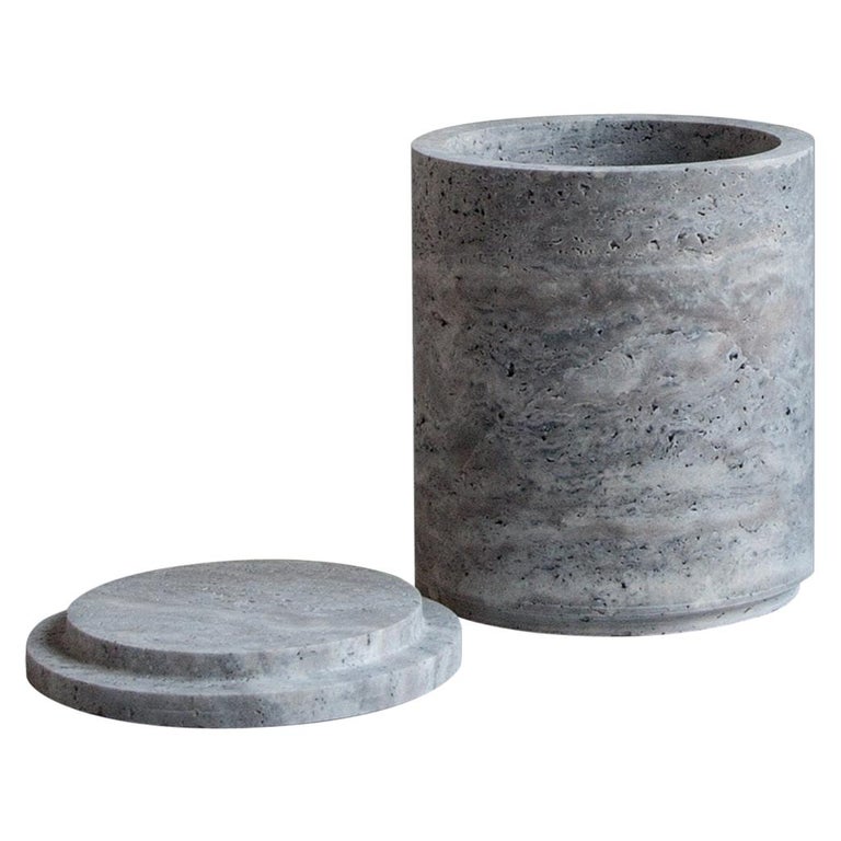 Low Travertino Silver Vases For Sale at 1stDibs