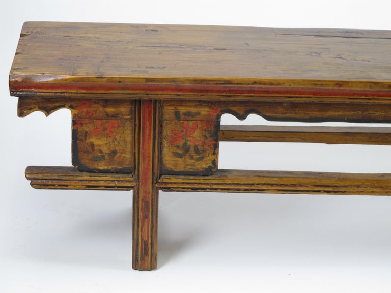 Low Wood Bench Console Table For Sale at 1stDibs