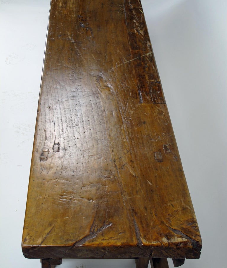 Low Wood Bench Console Table For Sale at 1stDibs