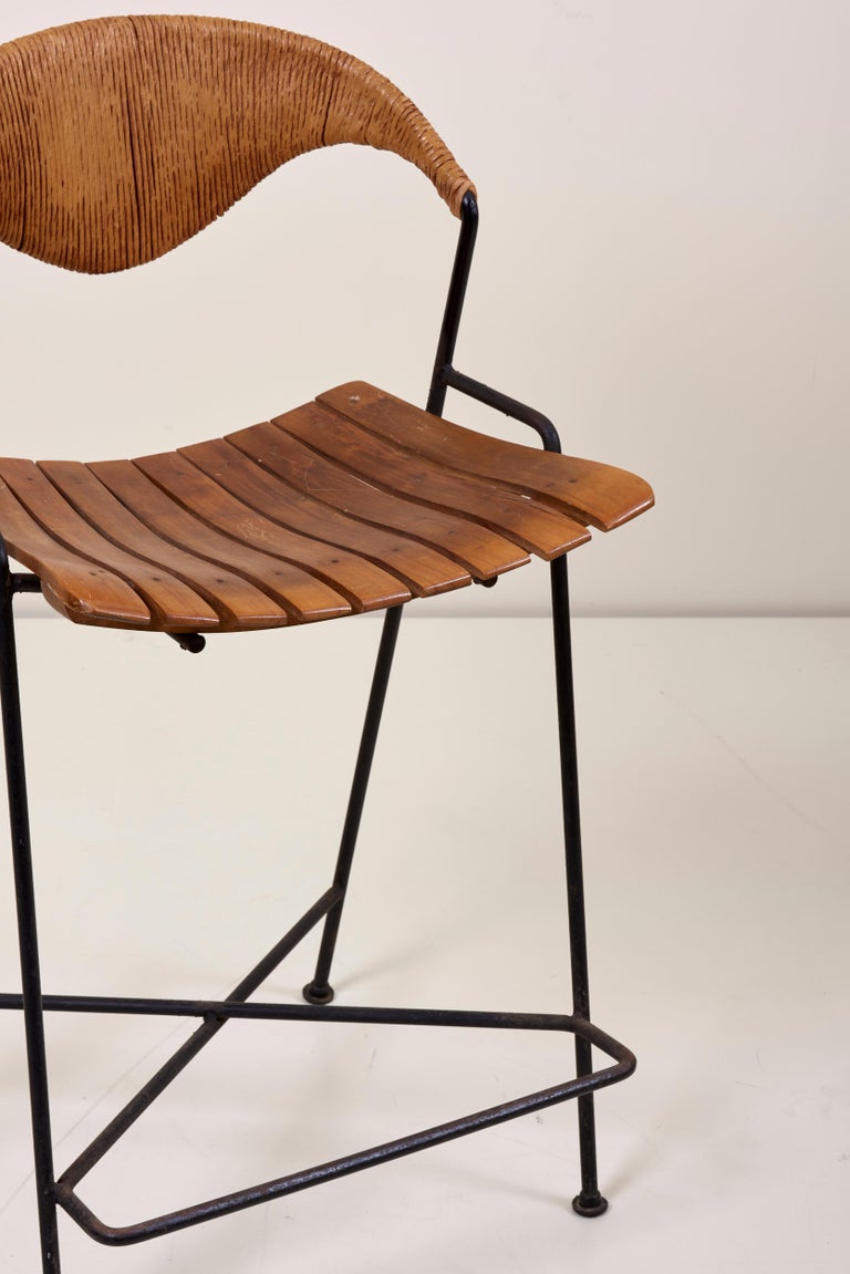 Low Wrought Iron Arthur Umanoff Bar Stool at 1stDibs | arthur umanoff ...