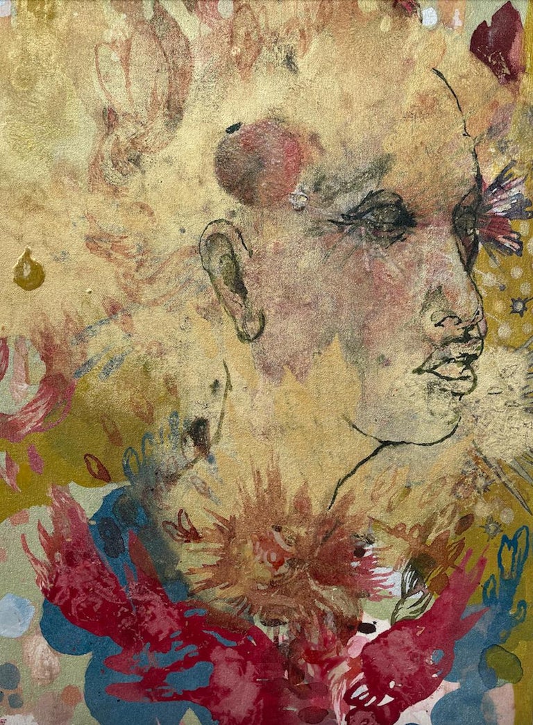 Lowell Boyers - ABOUT HER EYES - small gestural abstract painting in ...