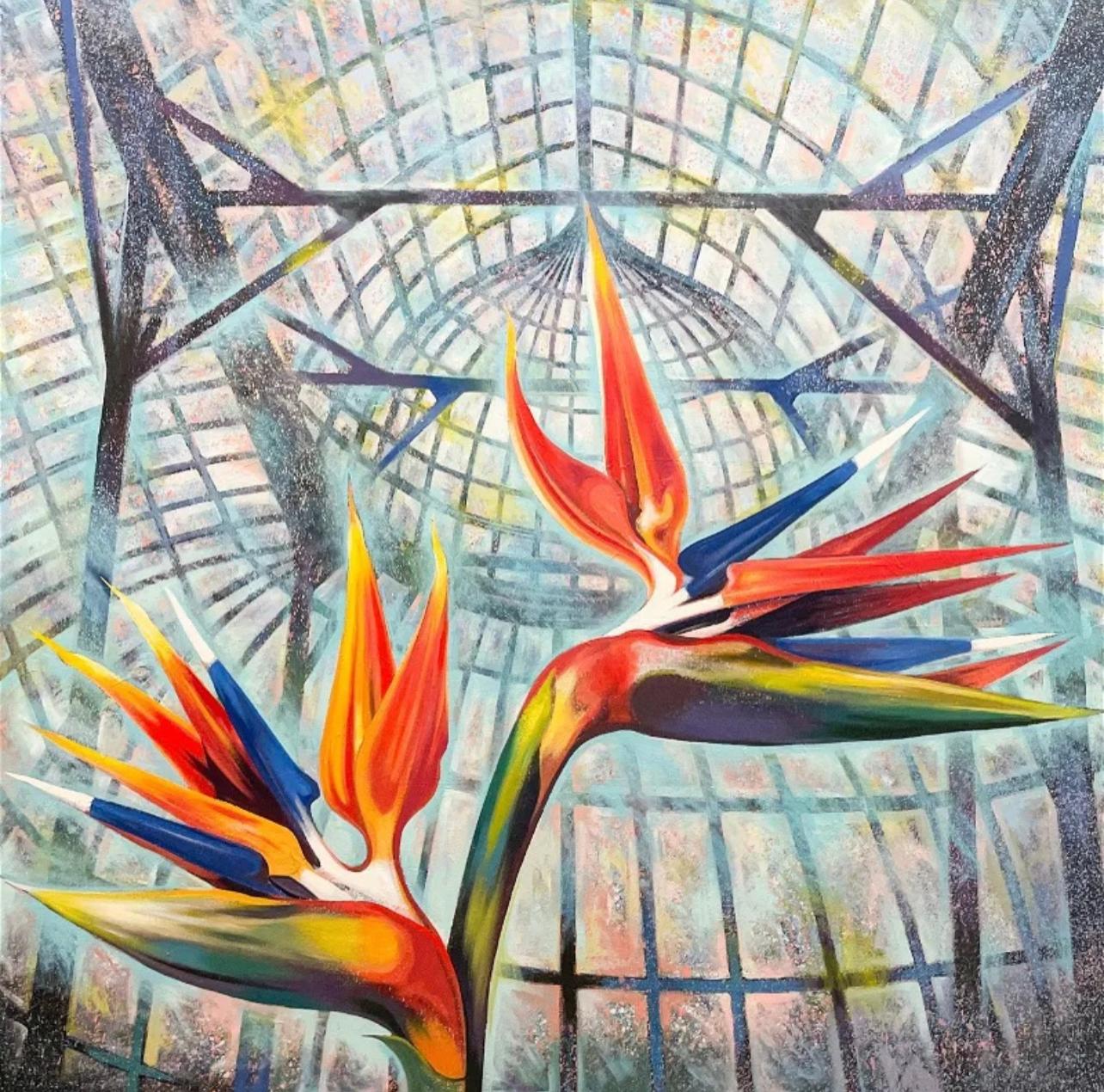 Lowell Nesbitt - Garden Vision—The Greenhouse (70 x 70 inches), Lowell ...