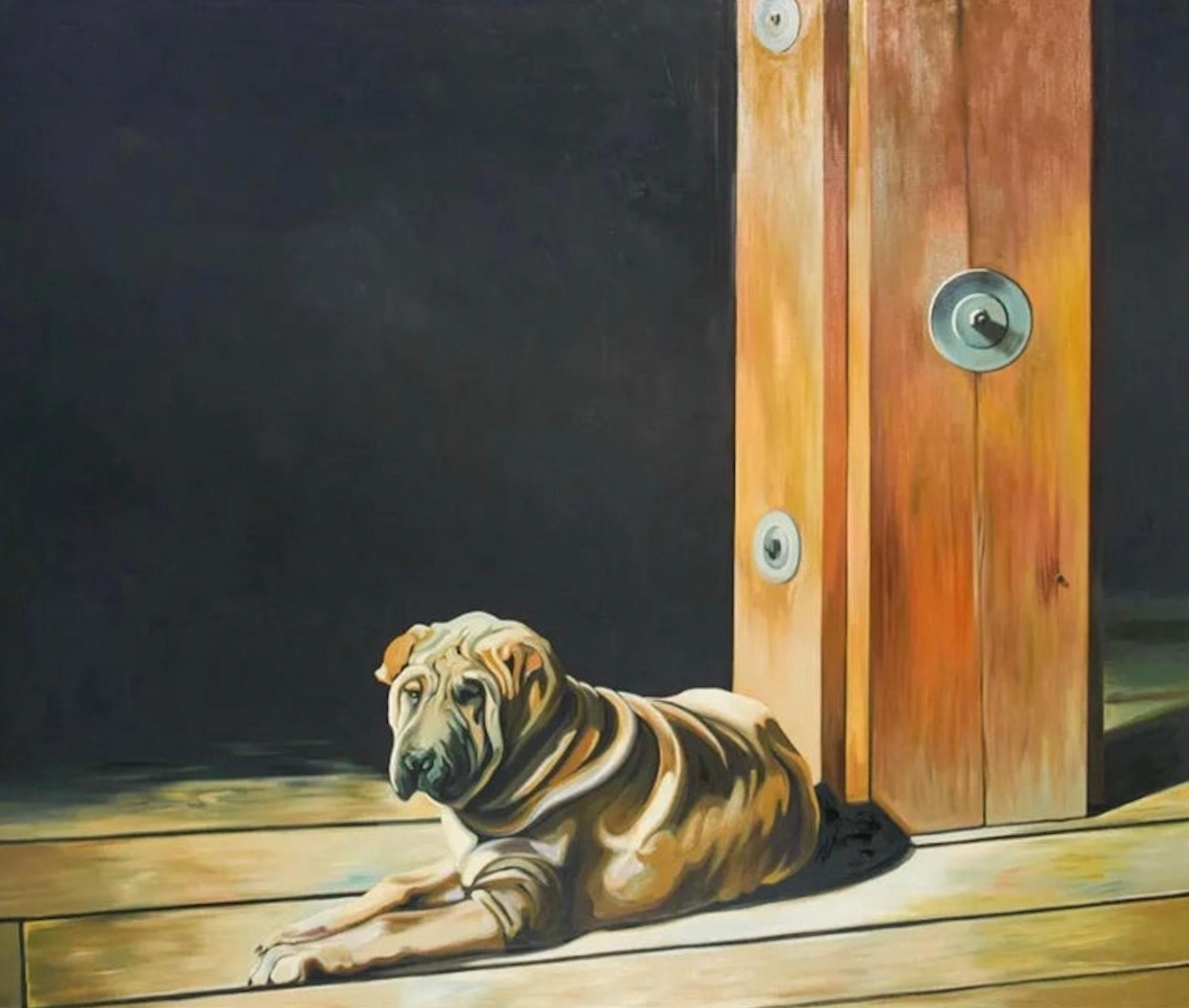 Lowell Nesbitt - Lotus (Shar Pei) in the Studio (75 x 90 inches ...