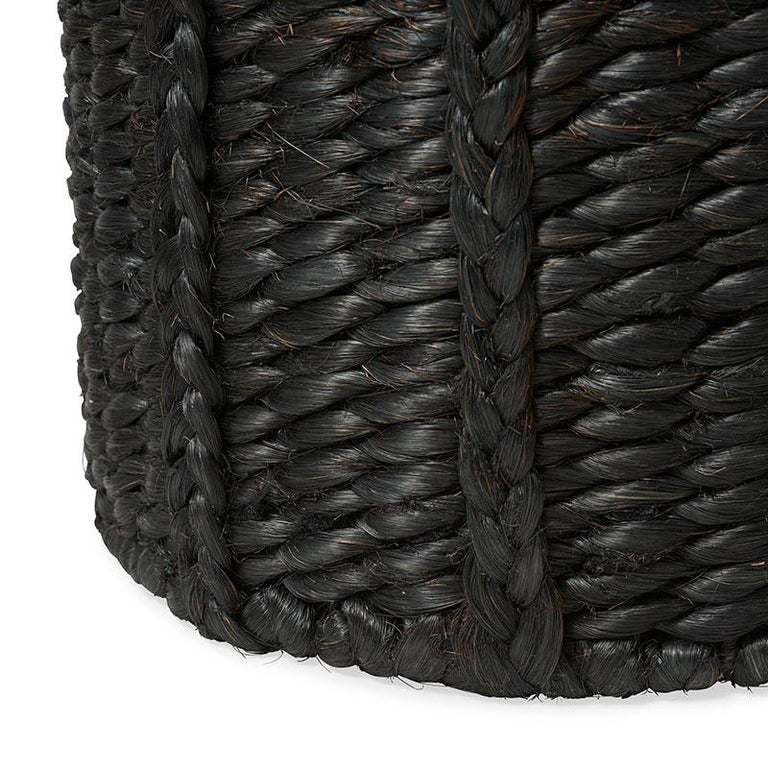 Lubid Abaca Basket , Black 16" For Sale at 1stDibs