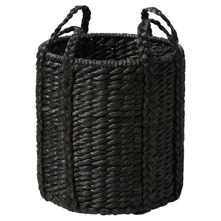 Lubid Abaca Basket, Black 20" For Sale at 1stDibs