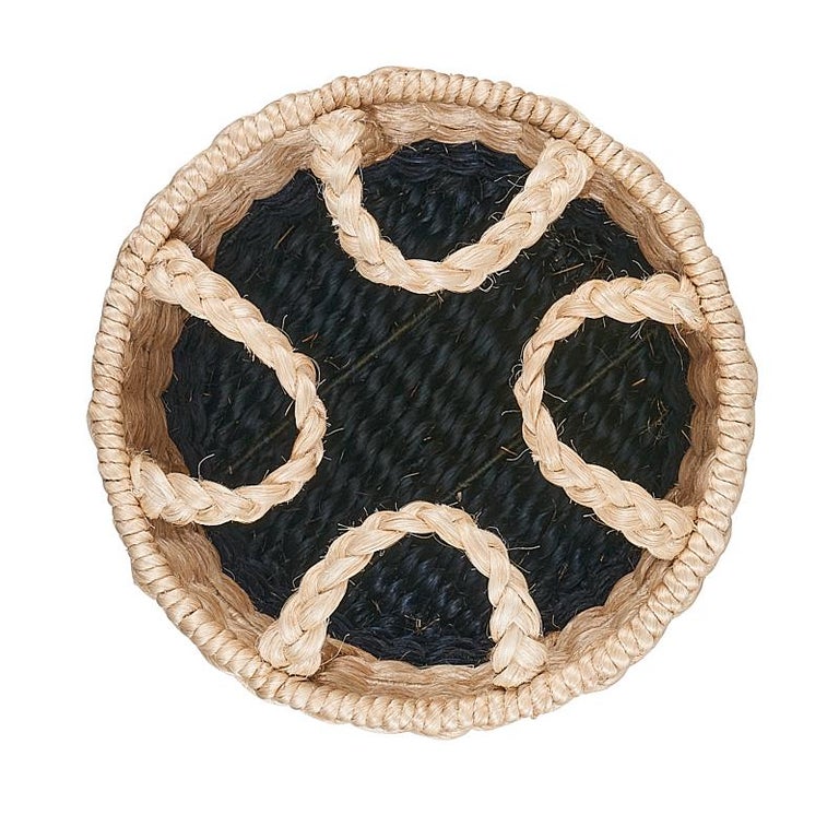 Lubid Abaca Basket, Blue Dipped 24" For Sale at 1stDibs