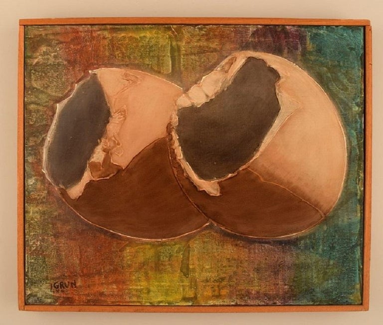 Luc Grun, France, Oil on Canvas, Abstract Composition, 1970s For Sale ...