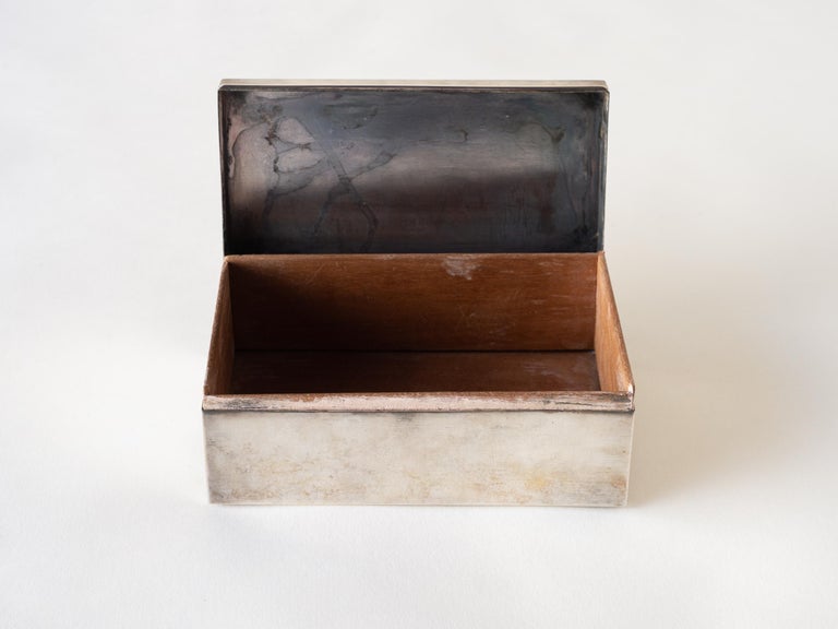 Luc Lanel for Christofle Paris, Mixed Metal Box with Geometric Design ...