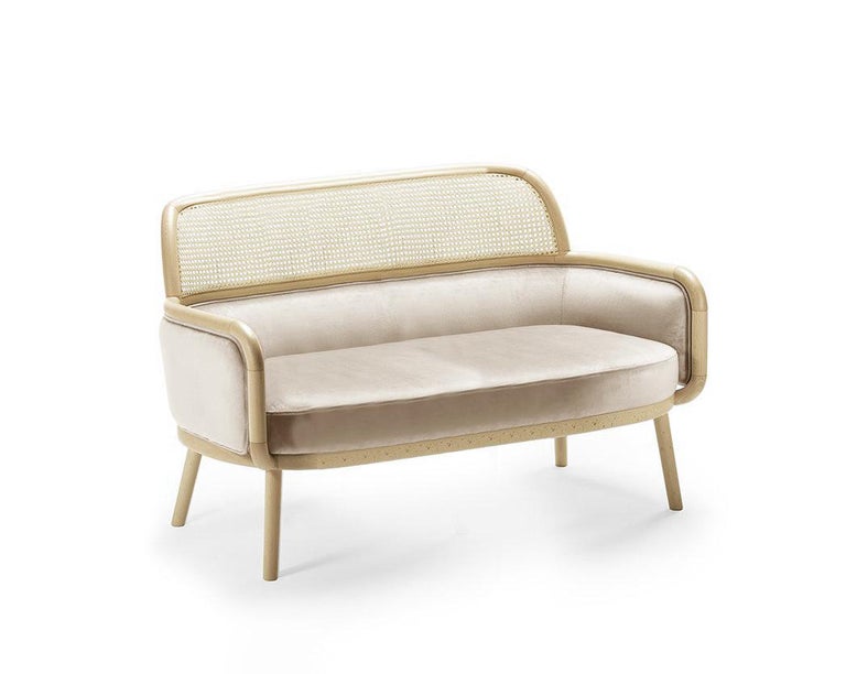 Luc Sofa Small with Natural Oak and Boucle Snow For Sale at 1stDibs