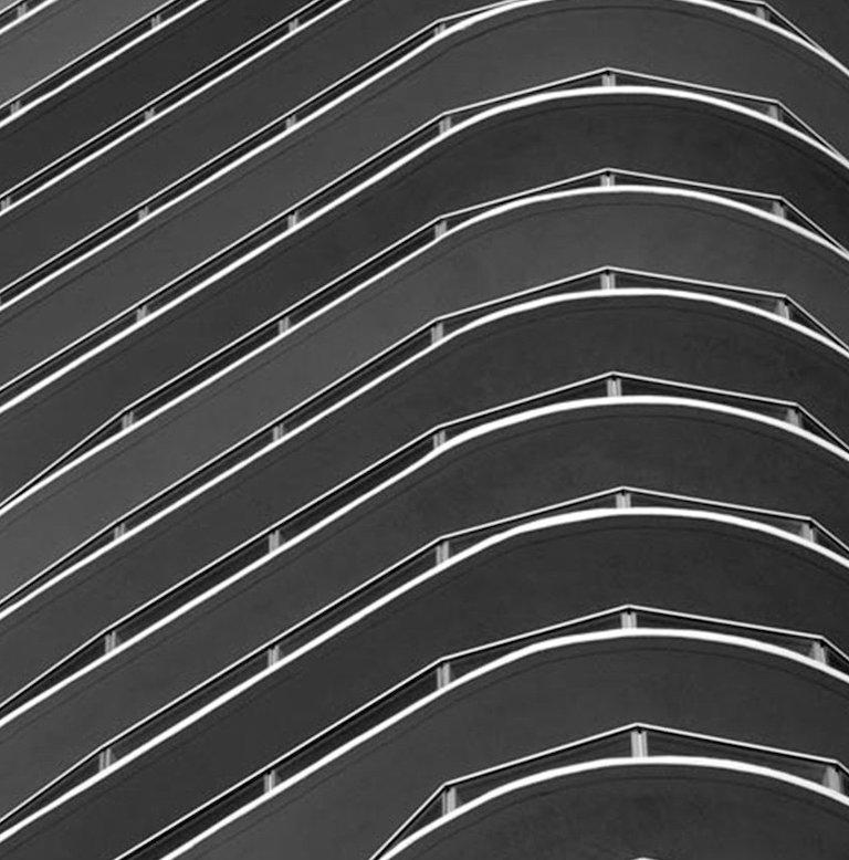 Luca Artioli - Miami Stripes, Black and White Architectural Photograph ...