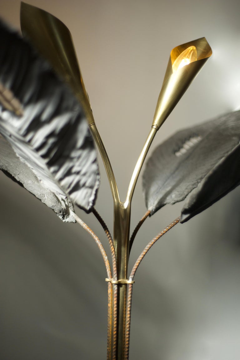 Luca Biancheri, Luna, Palm, Contemporary Floor Lamp, Concrete, Brass ...
