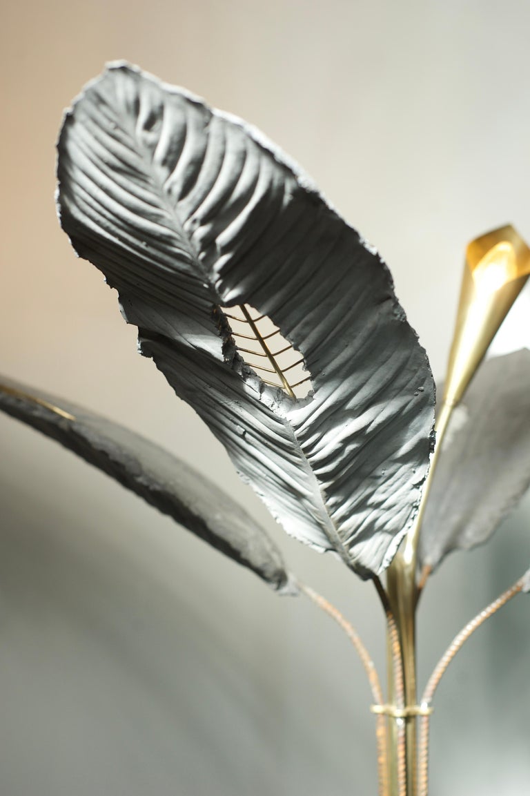 Luca Biancheri, Luna, Palm, Contemporary Floor Lamp, Concrete, Brass ...