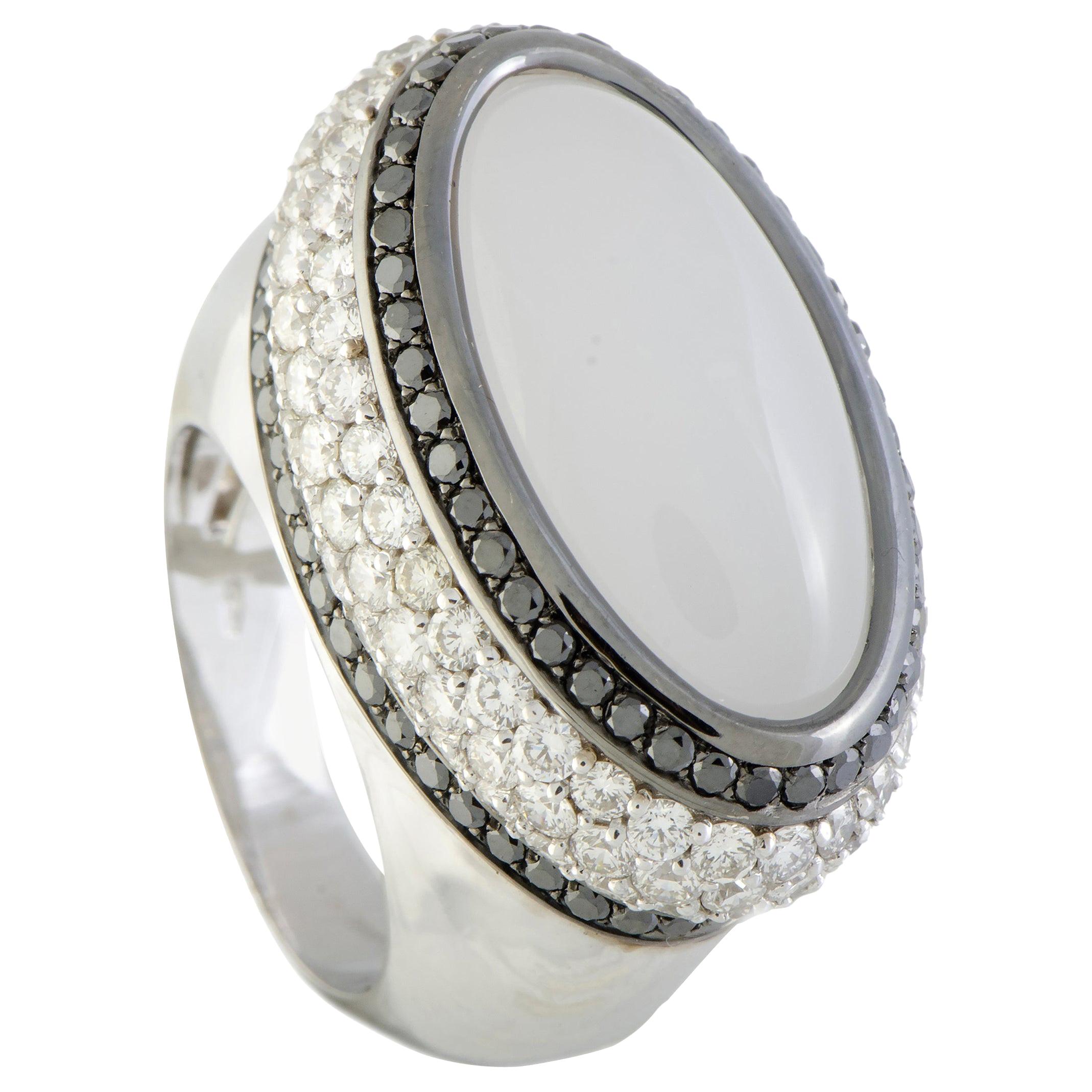 Luca Carati 18 Karat Rose Gold Silver and Grey Rhodium Diamond "S ...