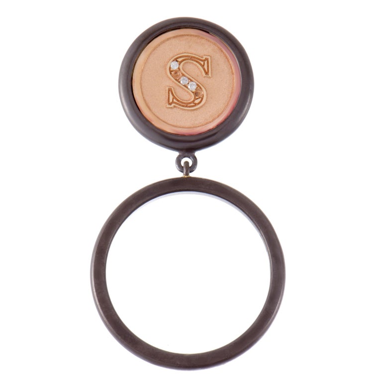 Luca Carati 18 Karat Rose Gold Silver and Grey Rhodium Diamond "S ...