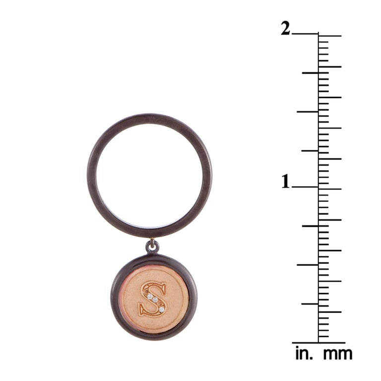 Luca Carati 18 Karat Rose Gold Silver and Grey Rhodium Diamond "S ...