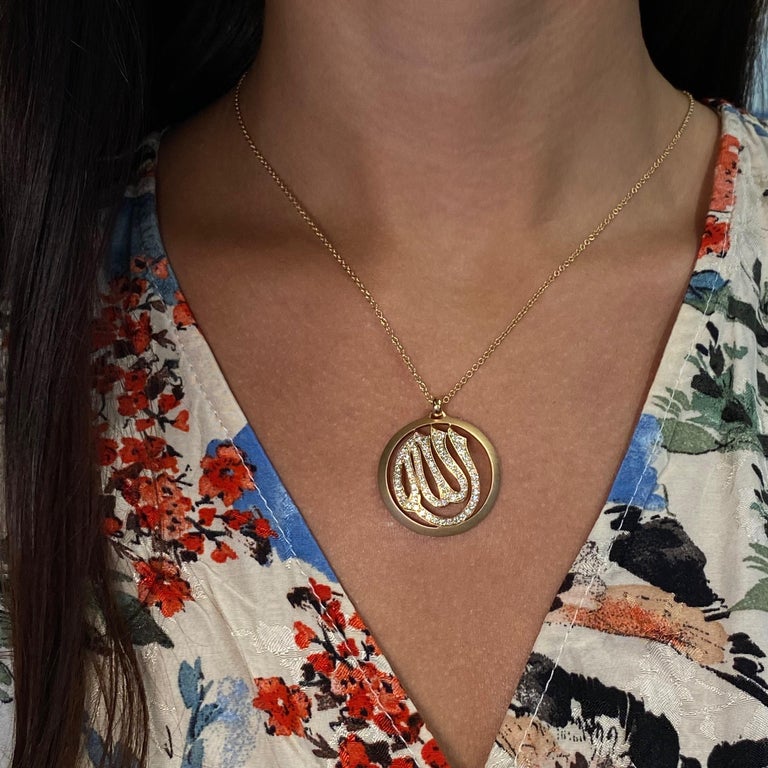 Luca Carati 18K Yellow Gold Diamond Arabic Symbol Pendant Necklace 0 ...