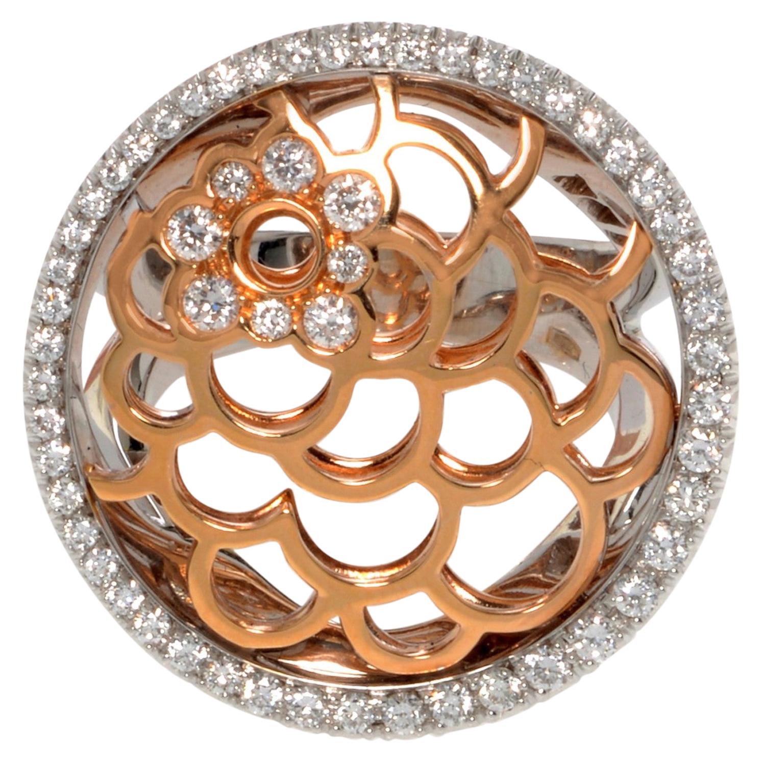 Luca Carati 18 Karat Rose Gold Silver and Grey Rhodium Diamond "S ...