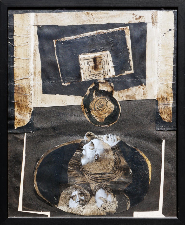 Lucas Johnson - Black and White Abstract Figurative Mixed Media Collage ...