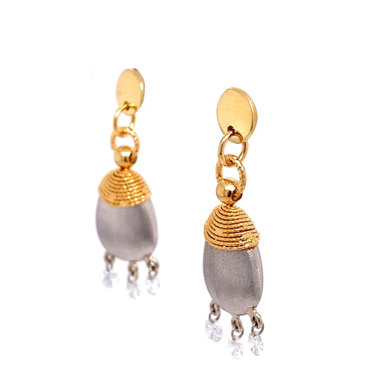 Lucea Gold and Diamond Earrings For Sale at 1stDibs