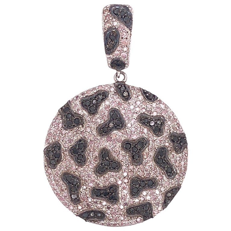 Lucea New York Black and White Icy Diamond Pendant For Sale at 1stDibs