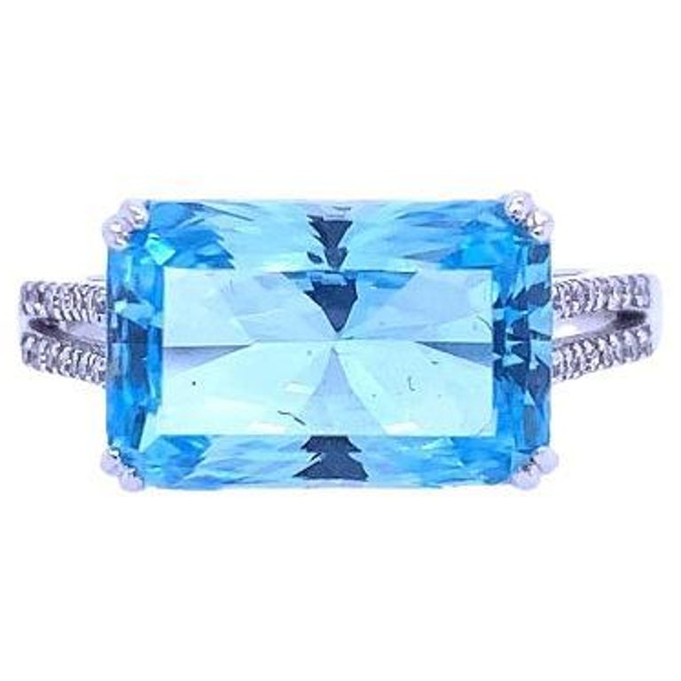 Lucea New York Blue Topaz and Diamond Ring For Sale at 1stDibs