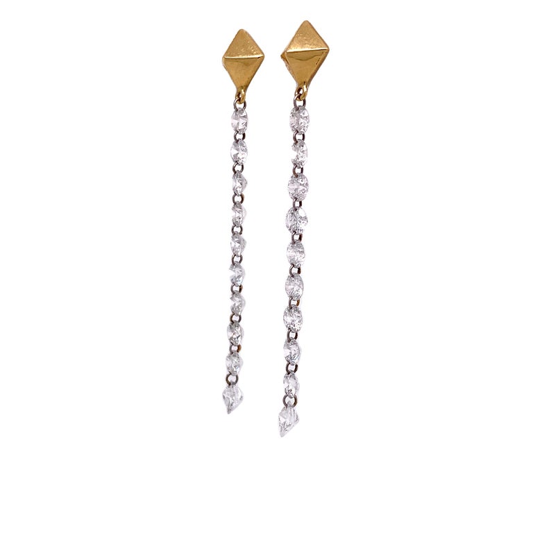 Lucea New York Gold and Diamond Earrings For Sale at 1stDibs