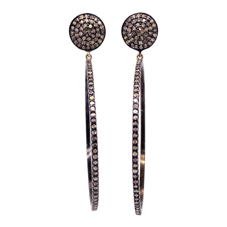 Lucea New York Icy Diamond Hoop Earrings For Sale at 1stDibs