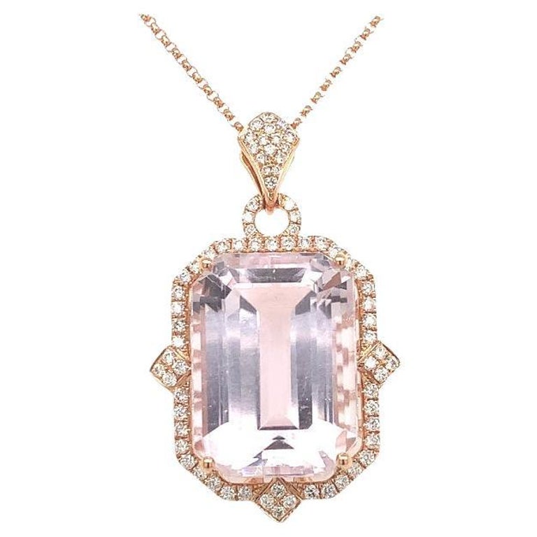 Lucea New York Kunzite and Diamond Pendant For Sale at 1stDibs