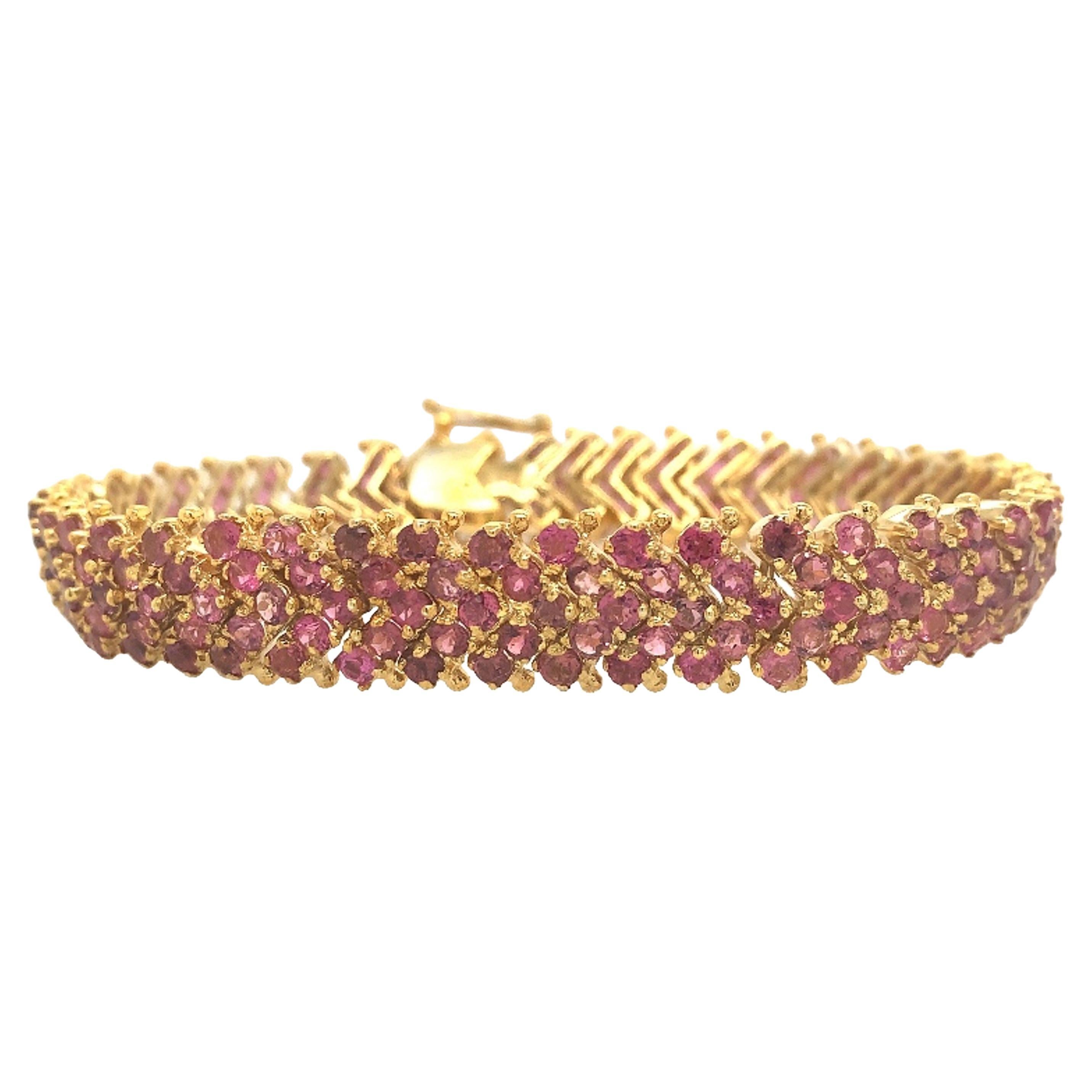 Raymond Yard Carved Pink Tourmaline Bracelet, 21.95 Carats at 1stDibs