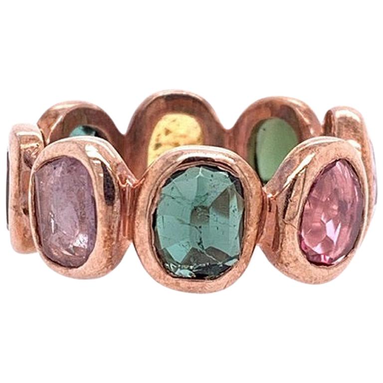 Lucea New York Rose Cut Multi-Color Tourmaline Ring For Sale at 1stDibs