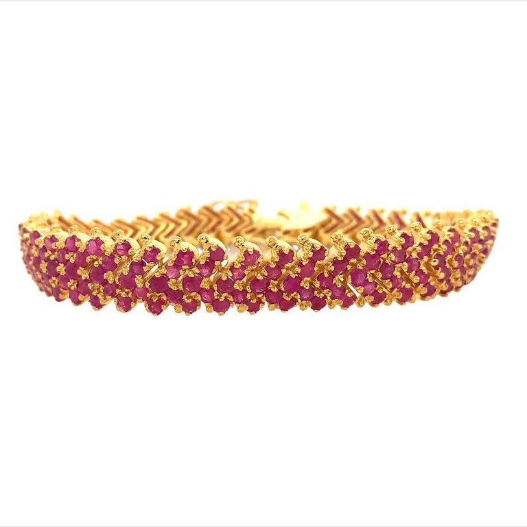 Lucea New York Ruby Silver Bracelet For Sale at 1stDibs