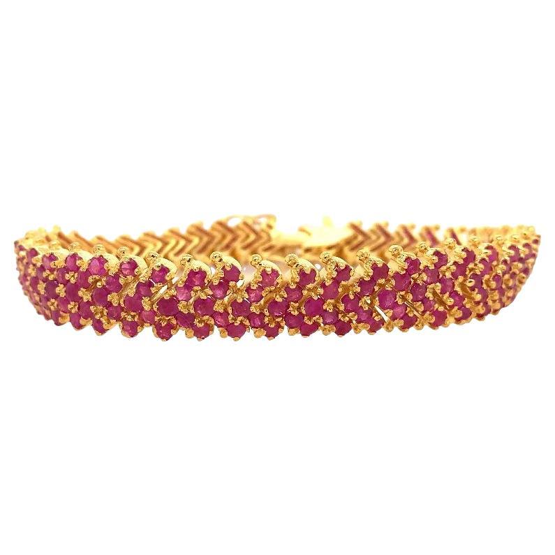 Lucea New York Ruby Silver Bracelet For Sale at 1stDibs