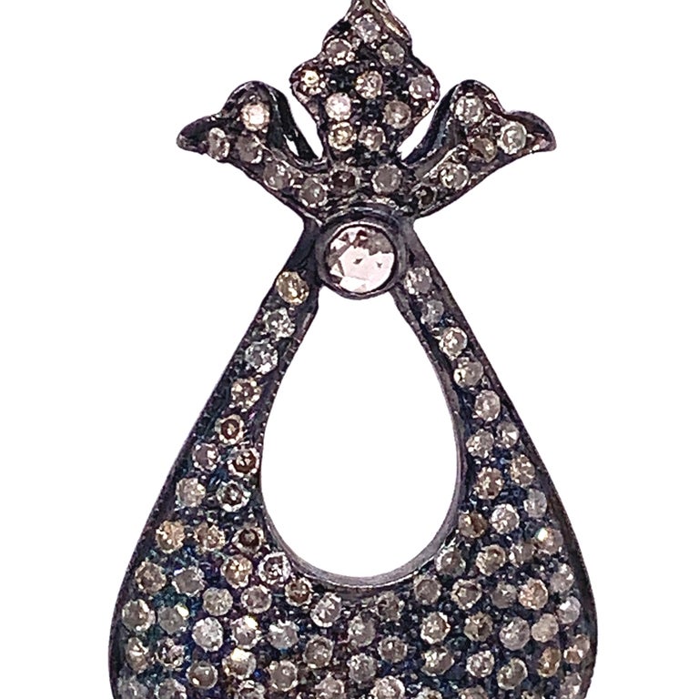 Lucea New York Rustic Diamond Pendant For Sale at 1stDibs