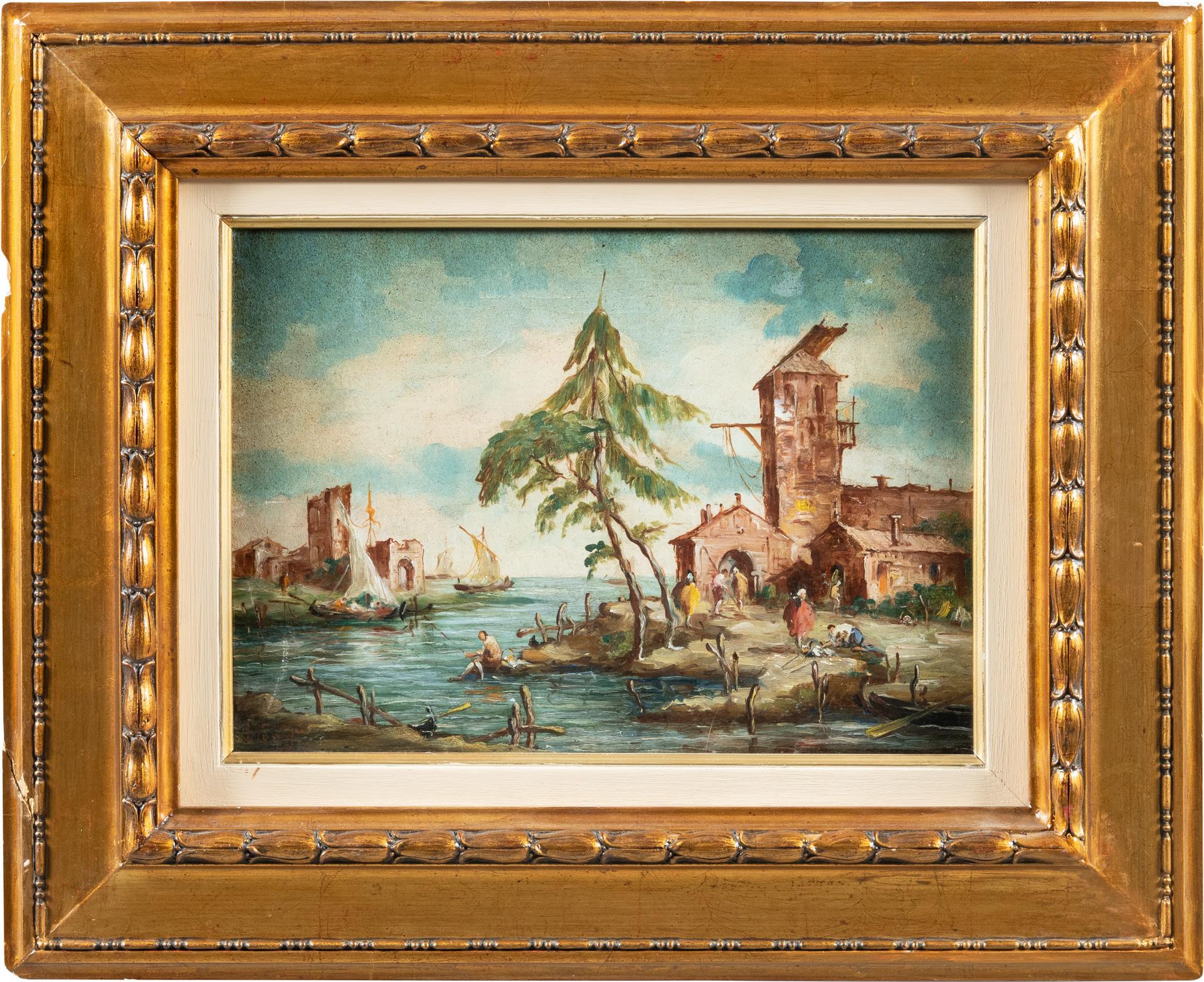 Lucia Ponga - Lucia Ponga - Pair of 19th century Venetian landscape ...