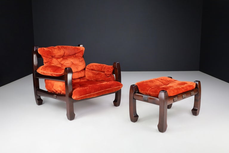 Luciano Frigeri Lounge Chair and Ottomann "SAMURAI" Italy 1960s For ...