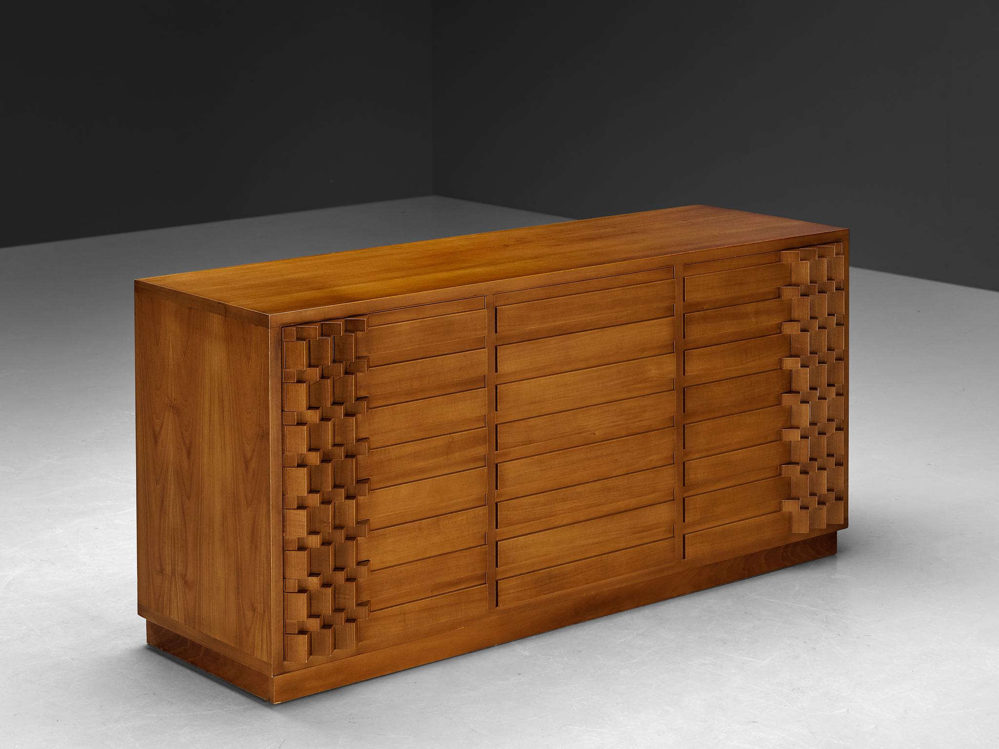 Luciano Frigerio 'Diamante' Sideboard in Cherry with Cubist Graphic ...