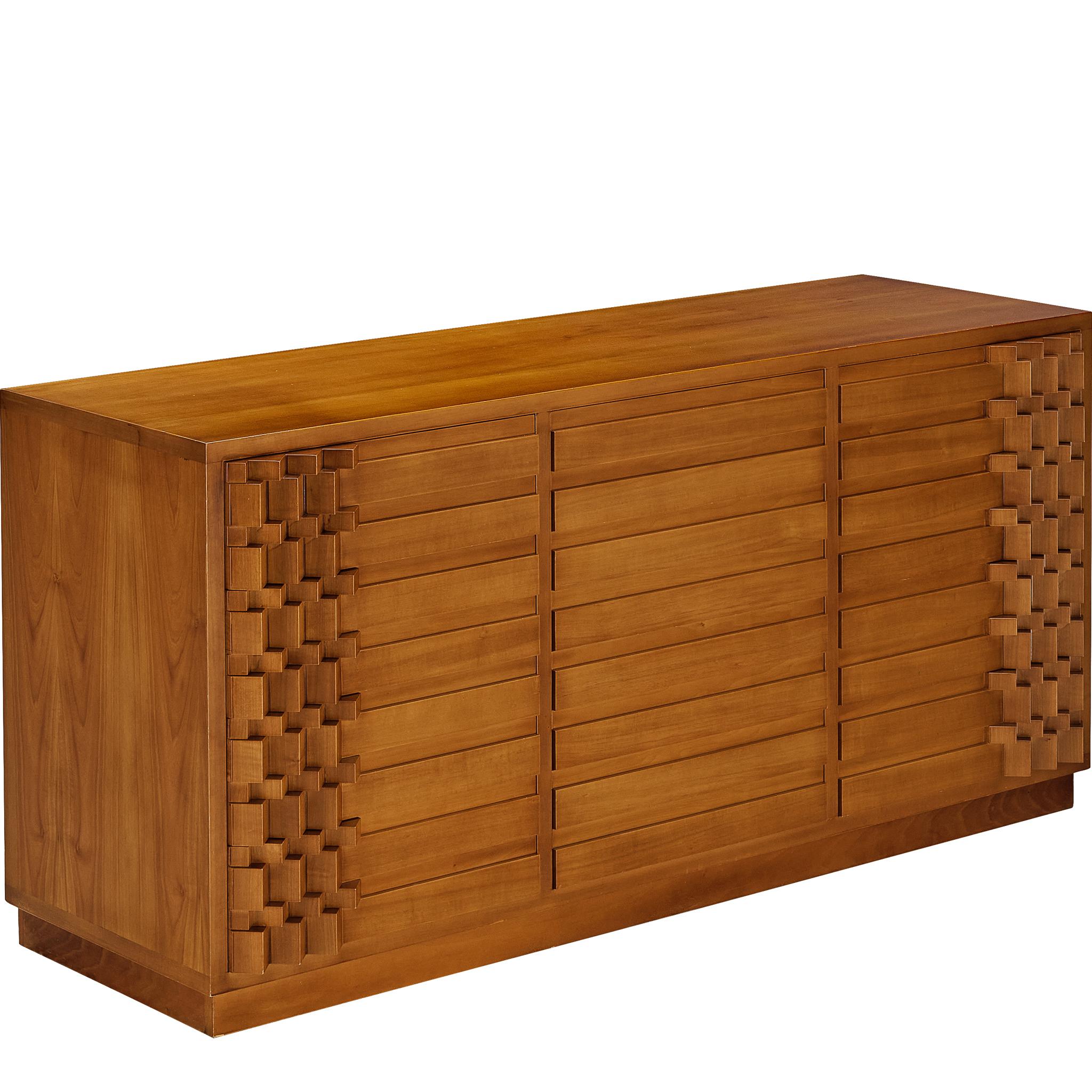 Luciano Frigerio 'Diamante' Sideboard in Cherry with Cubist Graphic ...